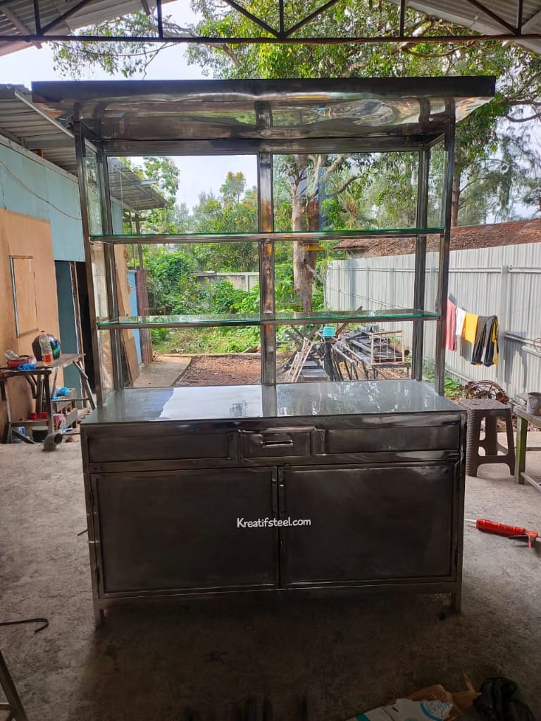 Rak Kaca Stainless Steel | Kreatif Steel